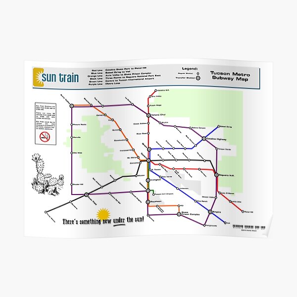 "Sun Train - Tucson Metro Subway Map" Poster for Sale by jcharlesw ...