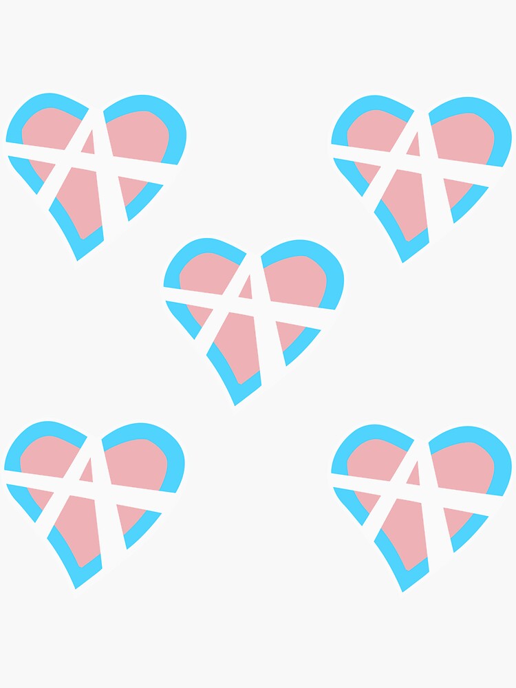 "Relationship Anarchy Heart in Transgender Pride Flag Colors" Sticker ...