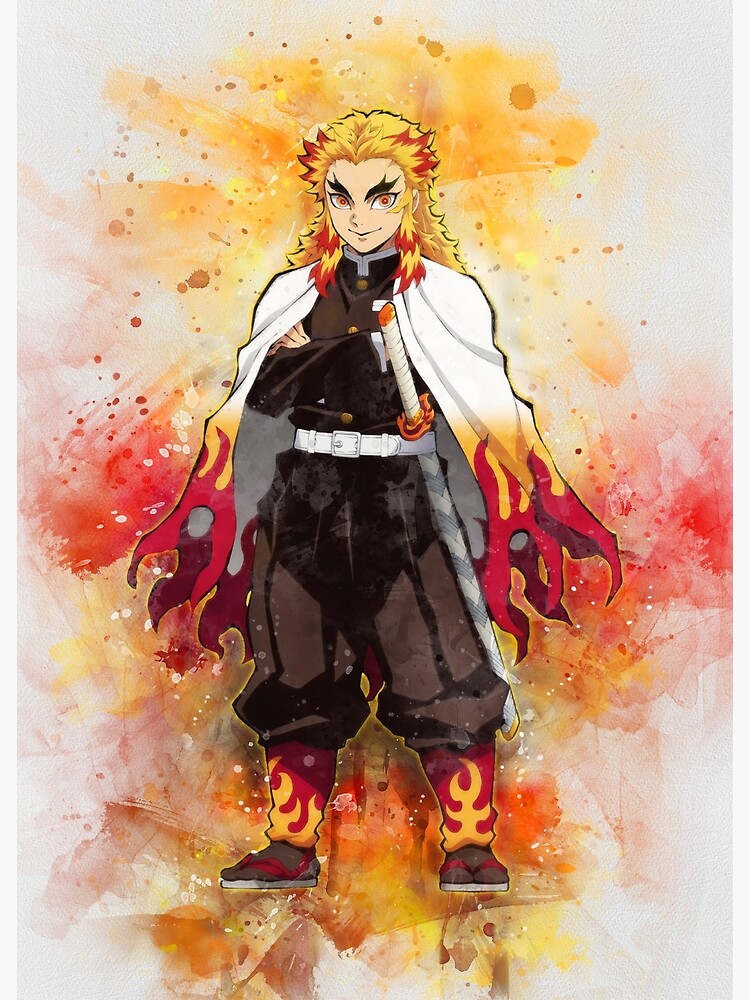 "Demon Slayer - Kyojuro Rengoku - watercolor artwork" Poster by ...