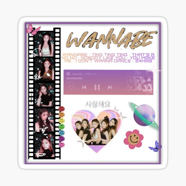 "ITZY- WANNABE" Sticker for Sale by vahinispizzeria | Redbubble