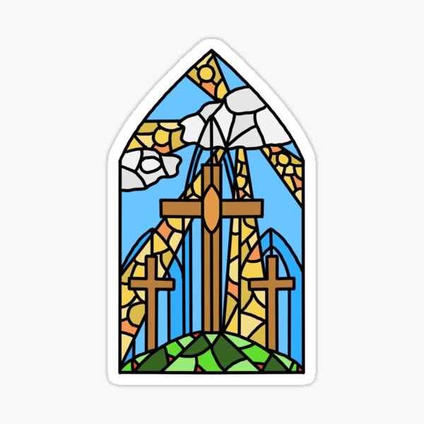 "Stained Glass Window Cross Design" Sticker by masternanii | Redbubble