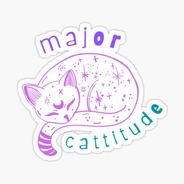 "Major Cattitude" Sticker by hskye7 | Redbubble