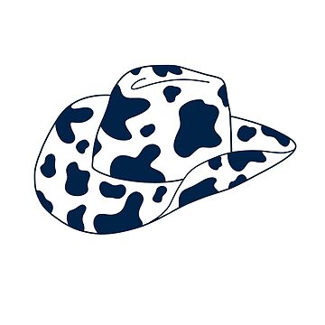 "Dark Navy Blue Cow Print Cowboy Hat" Sticker for Sale by amberstaples ...