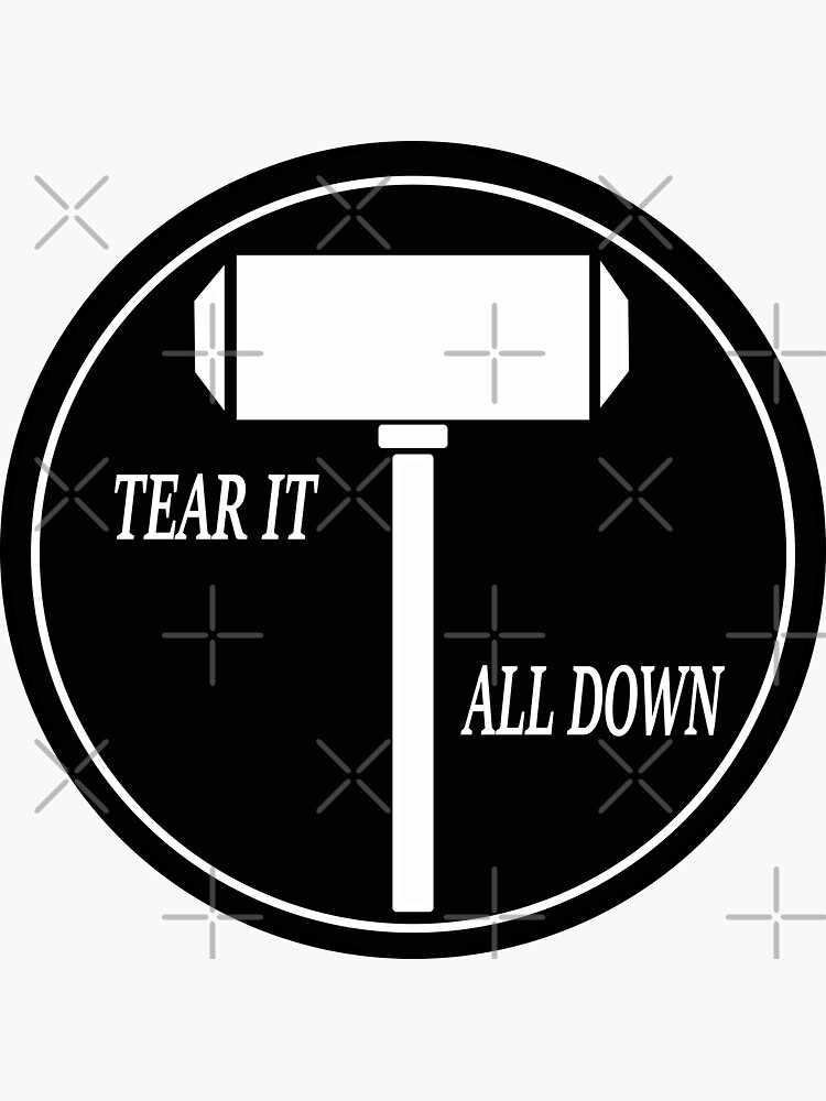 "Hammer Time" Sticker by TEARITALLDOWN | Redbubble
