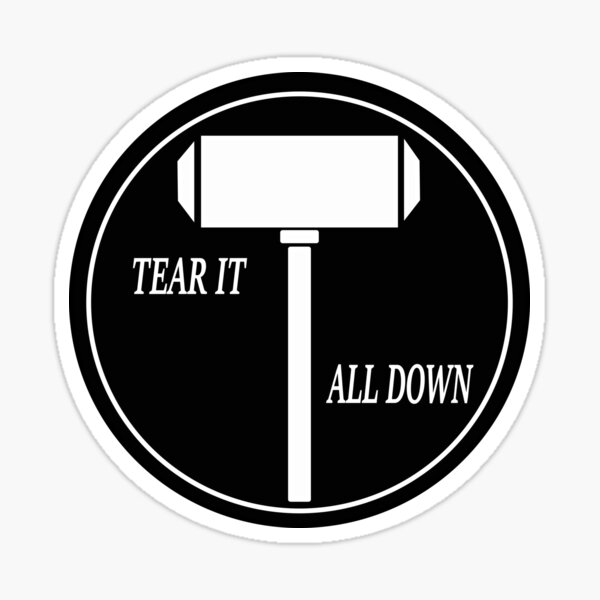 "Hammer Time" Sticker by TEARITALLDOWN | Redbubble