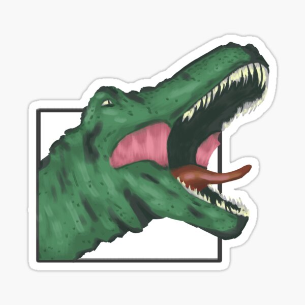 "t rex roaring" Sticker for Sale by Calendr10 | Redbubble