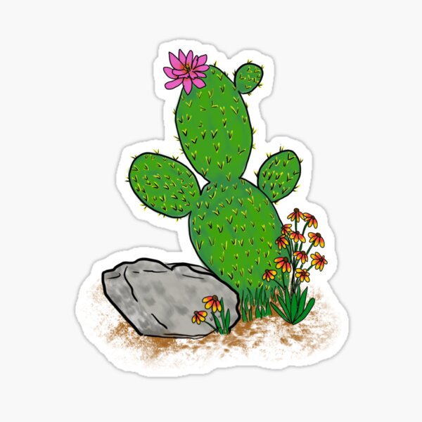 "Nopal and Daisy " Sticker for Sale by LinzyNicole | Redbubble