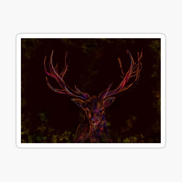 "NEON STAG" Sticker for Sale by tenfiftytwo | Redbubble