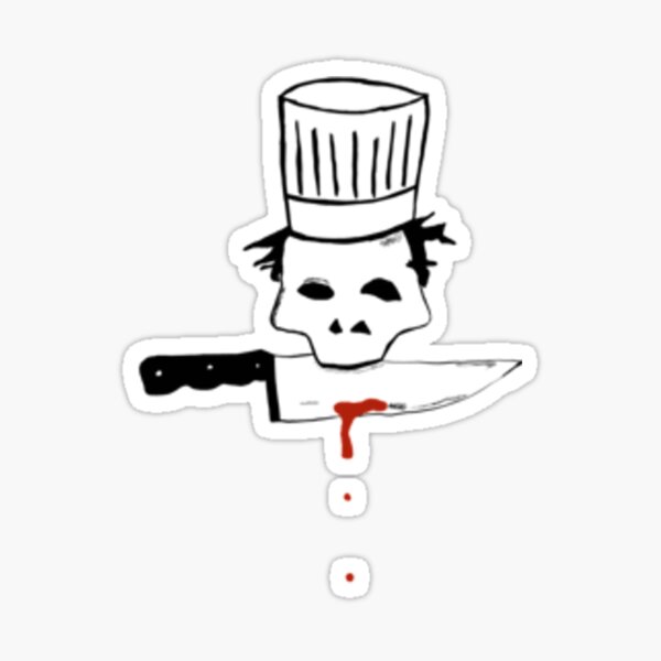 Pegatina «Calavera de chef con cuchillo Logotipo de Anthony Bourdain ...