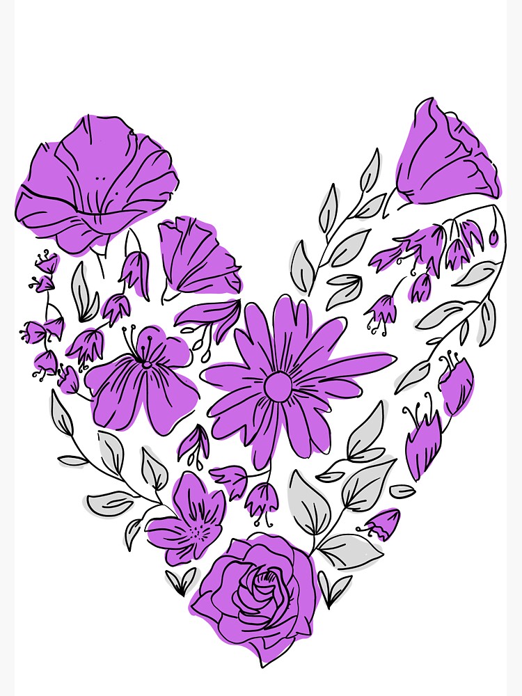 "flowery heart" Sticker by HANZU24 | Redbubble