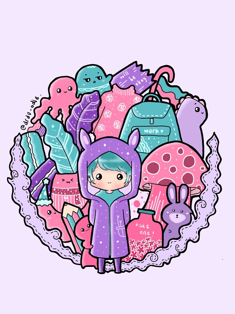 "Purple Pink Alien" Sticker by Drdo-odle | Redbubble