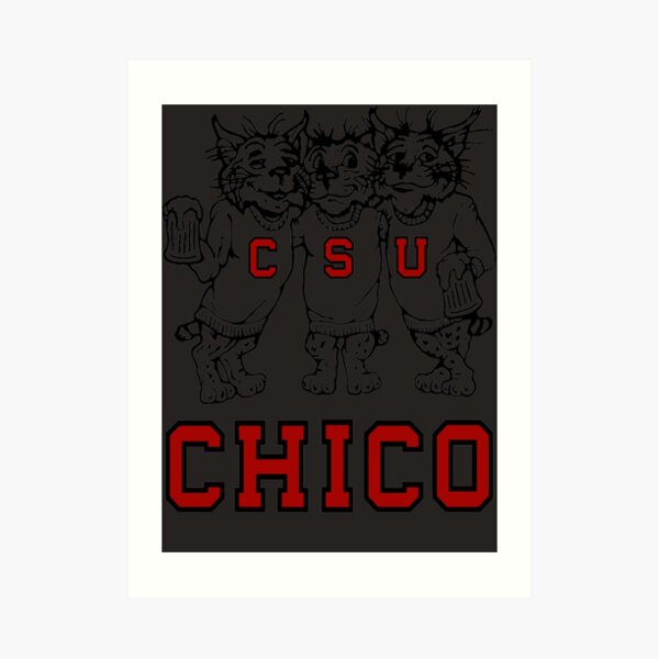 Lámina artística «Logotipo de Chico State Vintage Drinking Wildcats de la década de 1970 y 1980 ...