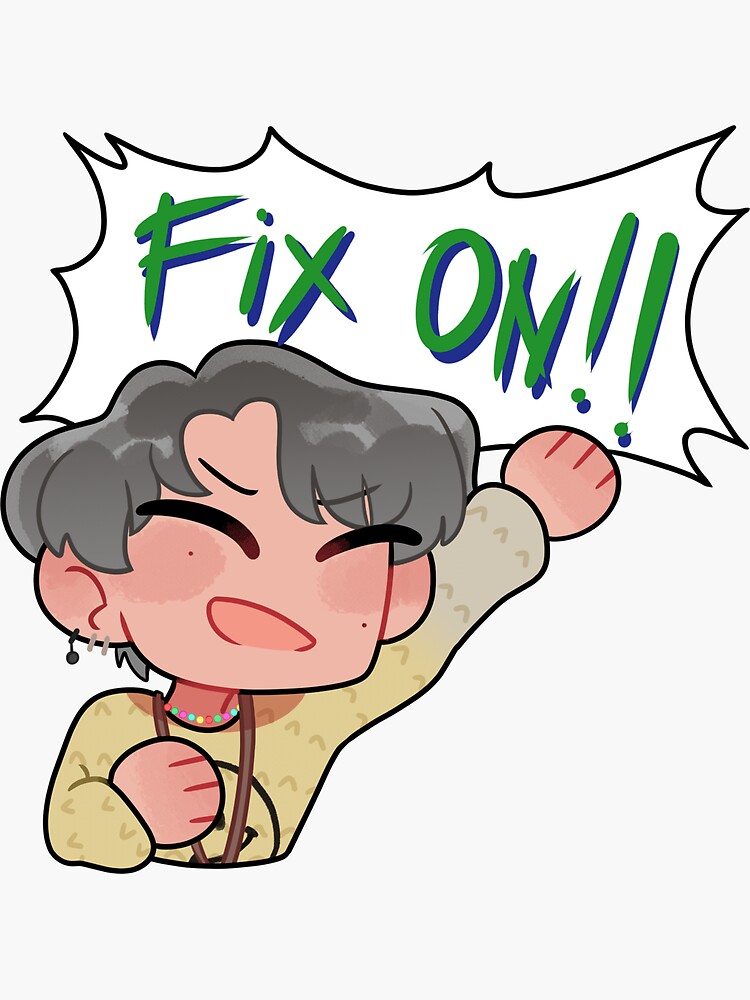 ""Fix on!!" Mingi" Sticker for Sale by natacular | Redbubble