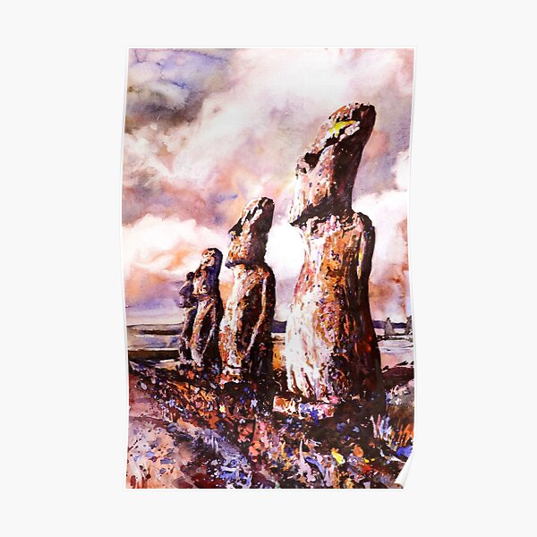 "Moai statues- Easter Island" Poster by rfoxphoto | Redbubble