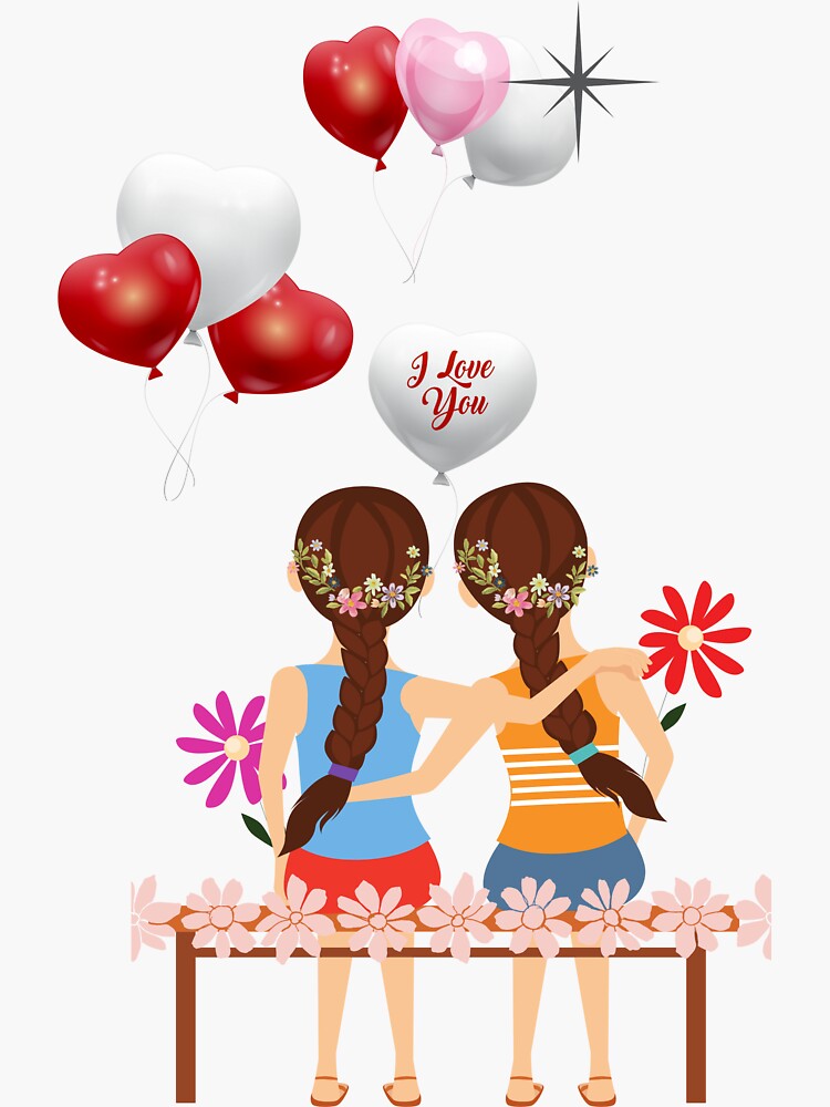 "Spend happy time with my bestie" Sticker by Shikshart | Redbubble