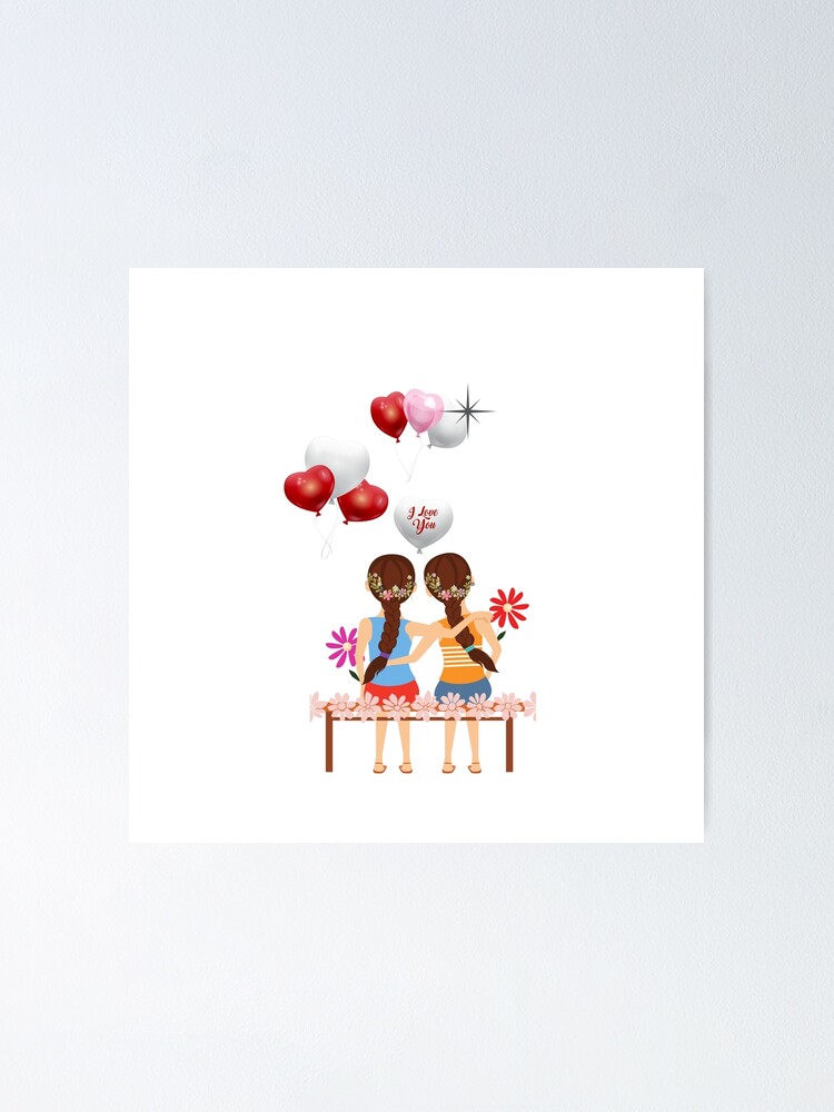 "Spend happy time with my bestie" Poster by Shikshart | Redbubble