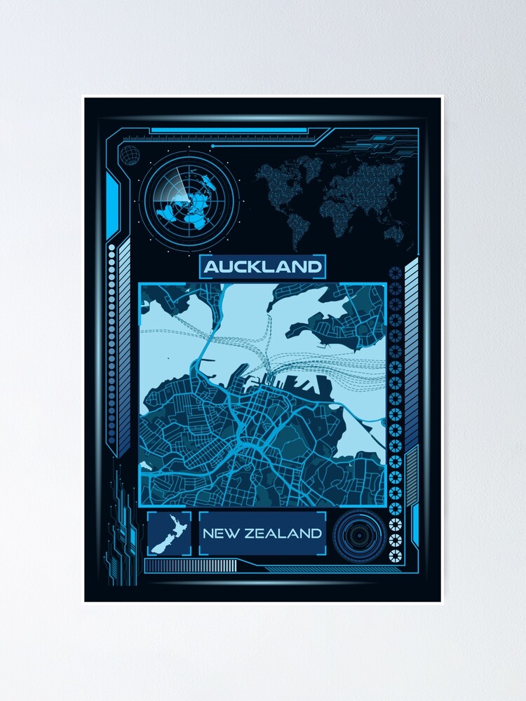 "Auckland Map New Zealand" Poster for Sale by hatimelhag | Redbubble