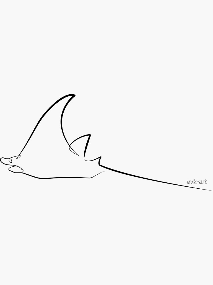 "Minimalist art of Stingray in one line drawing" Sticker for Sale by ...