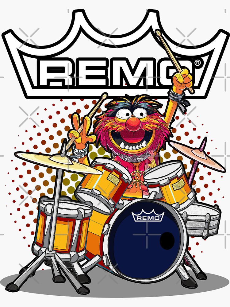 "ANIMAL DRUMMER REMO" Sticker for Sale by TEEjDESIGN | Redbubble