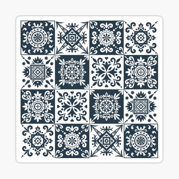 "Monochrome bicolor black and white Spanish style" Sticker for Sale by ...