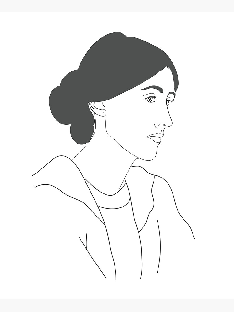 Póster for Sale con la obra «Virginia Woolf en dibujo blanco y gris» de ...