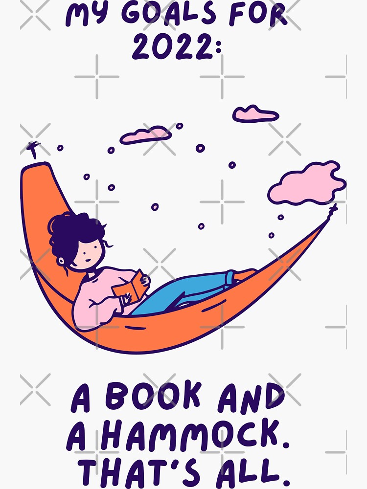Pegatina «Gracioso Mis metas para el 2022, un libro una hamaca» de ...