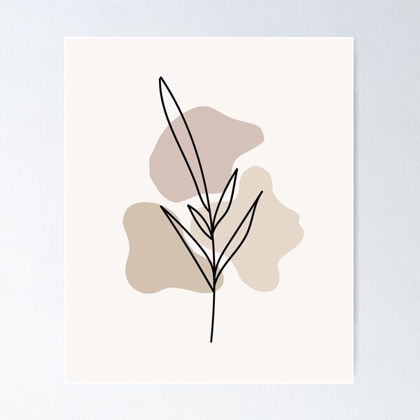 "Modern Minimalist Simple Abstract Pastel Pink Flower Art " Poster for ...