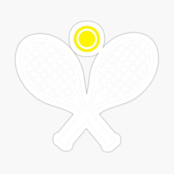 "Tennis Racquets and a ball simple" Sticker for Sale by AdamsDesignCamp ...