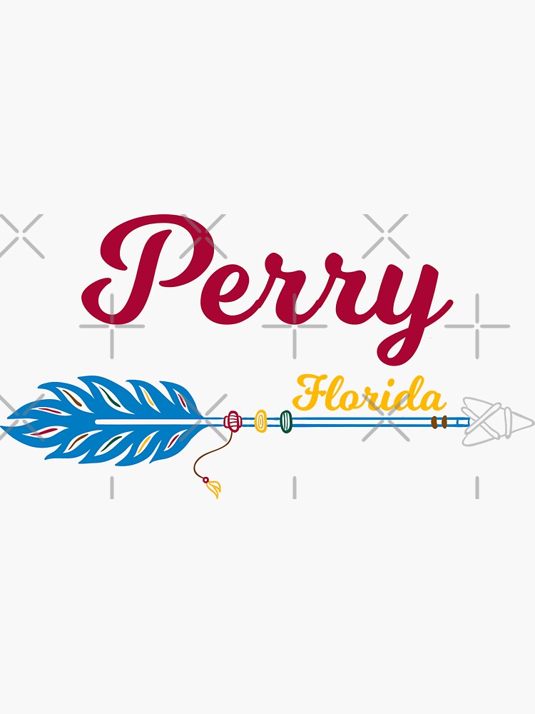 "Perry Florida Featuring Arrow with Feather" Sticker by FloridaUSA ...