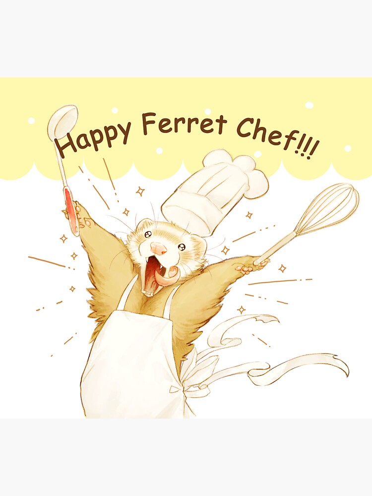 "Happy Ferret Chef!!!" Sticker for Sale by ICHIGODAWASHI | Redbubble