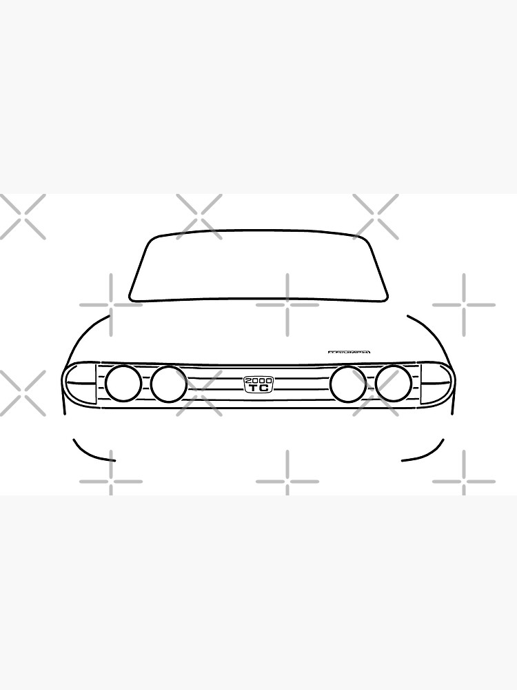 "Triumph 2000 Mk2 facelift 1970s classic car black outline graphic ...