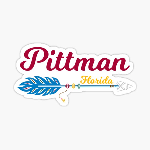 "Pittman Florida Featuring Arrow with Feather" Sticker by FloridaUSA ...