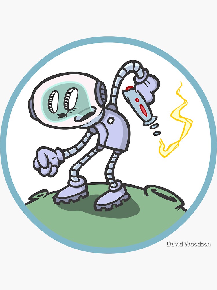 "robo-ghost" Sticker for Sale by woodsonart | Redbubble