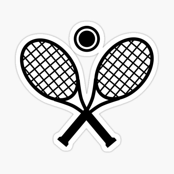 "Tennis Racquets Simple white background" Sticker by AdamsDesignCamp ...