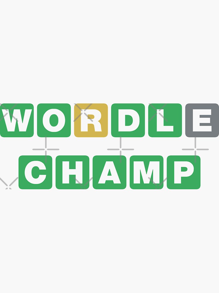"Wordle Champ" Sticker for Sale by alolaraichu | Redbubble