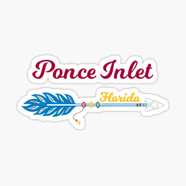 "Ponce Inlet Florida Featuring Arrow with Feather" Sticker for Sale by ...