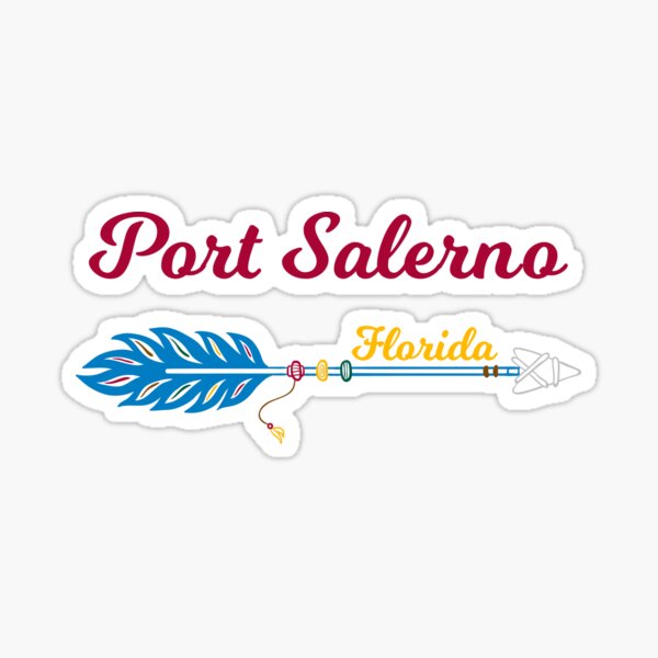 "Port Salerno Florida Featuring Arrow with Feather" Sticker for Sale by ...