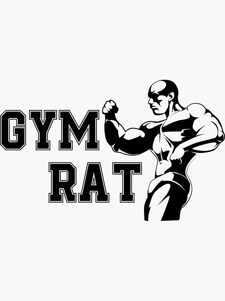 "Gym Rat Design Vector Bodybuilding Black " Sticker for Sale by ...