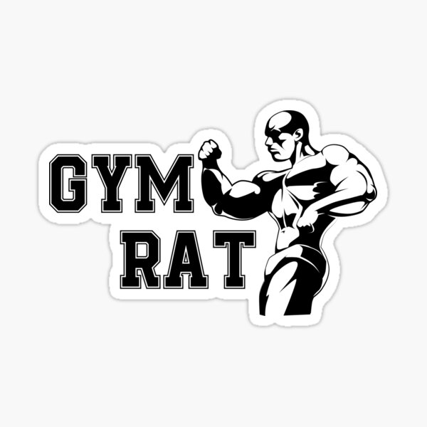 "Gym Rat Design Vector Bodybuilding Black " Sticker for Sale by ...