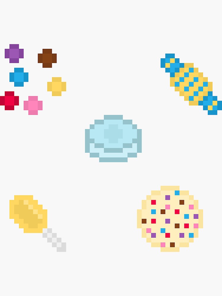 "Assorted sweets pixel art: pack 1, colours B" Sticker for Sale by ...