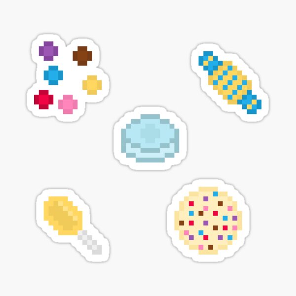 "Assorted sweets pixel art: pack 1, colours B" Sticker for Sale by ...