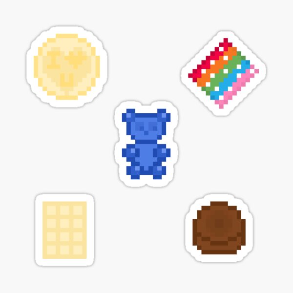 "Assorted sweets pixel art: pack 2, colours B" Sticker for Sale by ...