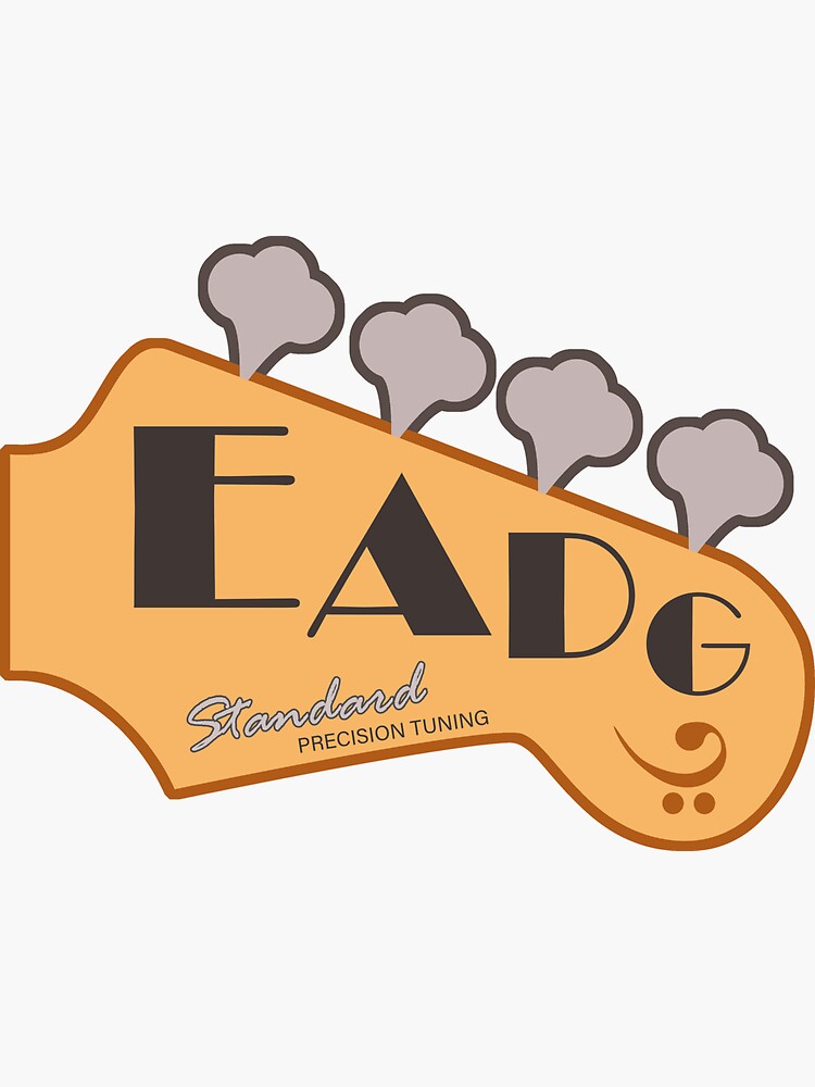 "EADG Standard Tuning Bass Guitar Headstock" Sticker for Sale by ...