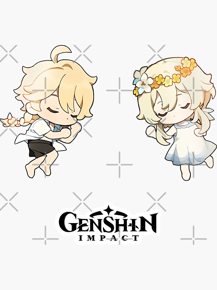 Sticker « Ensemble d'autocollants Aether et Lumine 2nd Genshin Impact ...