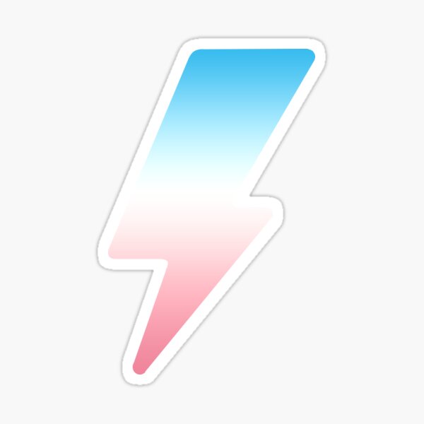 "Trans Flag Lightning Bolt Gradient Pocket Shirt - Pride" Sticker by ...