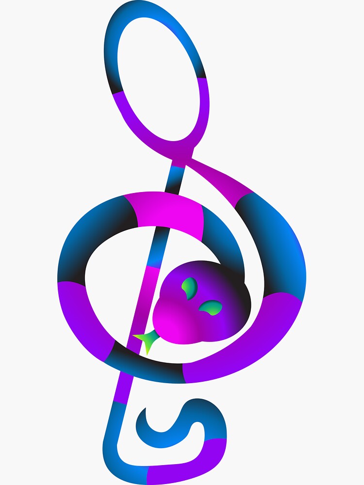 "SNAKE MUSIC SYMBOL QUARTER NOTE" Sticker for Sale by Engku | Redbubble