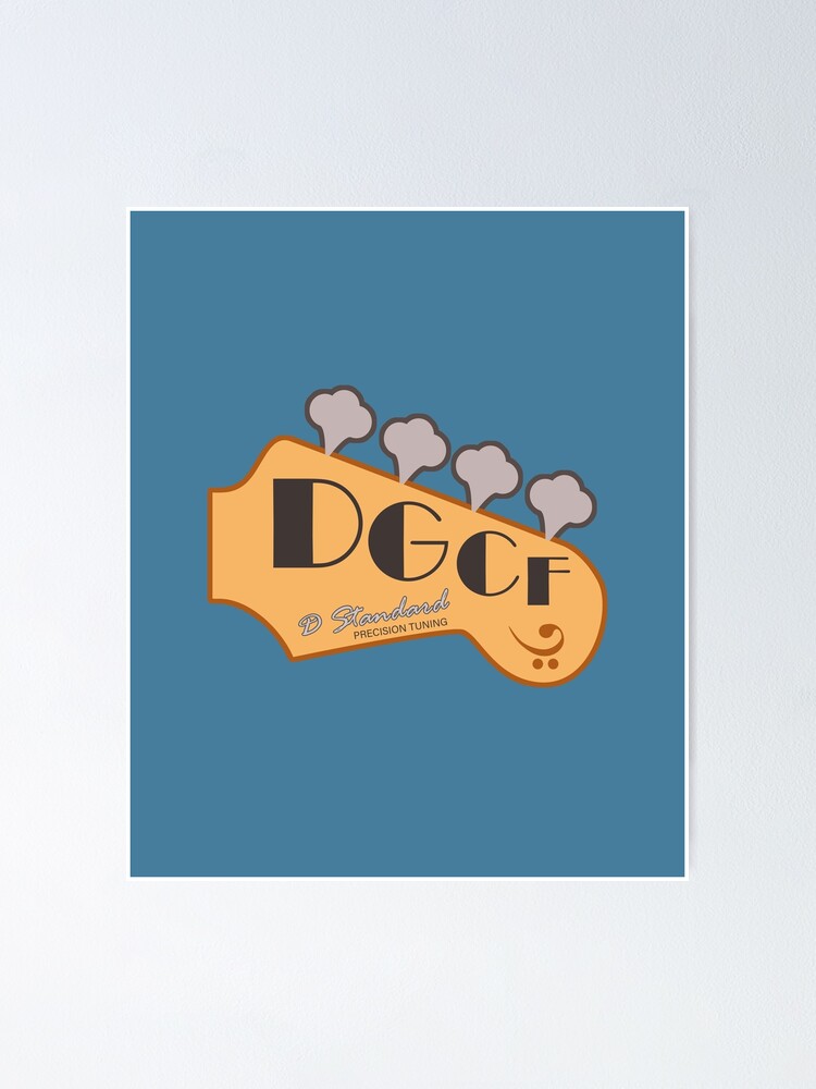 "DGCF D Standard Tuning Bass Guitar Headstock" Poster for Sale by ...