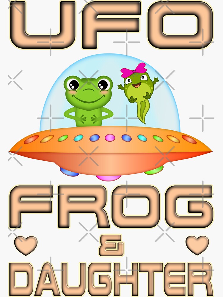 "Ufo Frog & Daughter / Space frog with daughter in Ufo" Sticker for ...