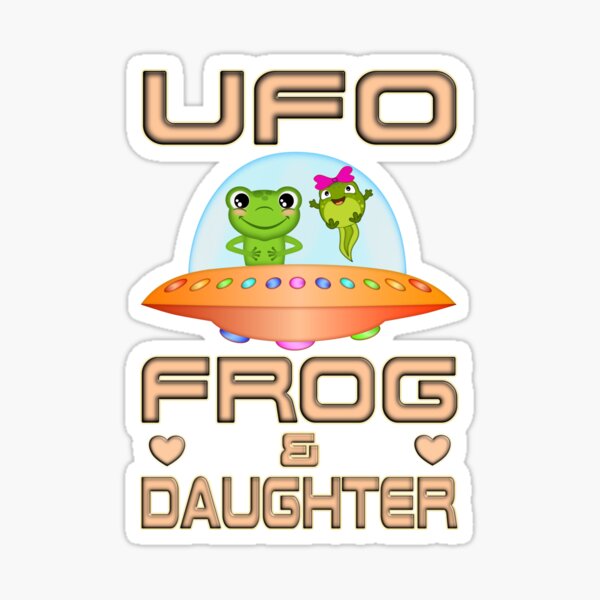 "Ufo Frog & Daughter / Space frog with daughter in Ufo" Sticker for ...