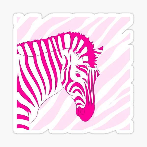 "Pink preppy zebra " Sticker for Sale by Suusck | Redbubble